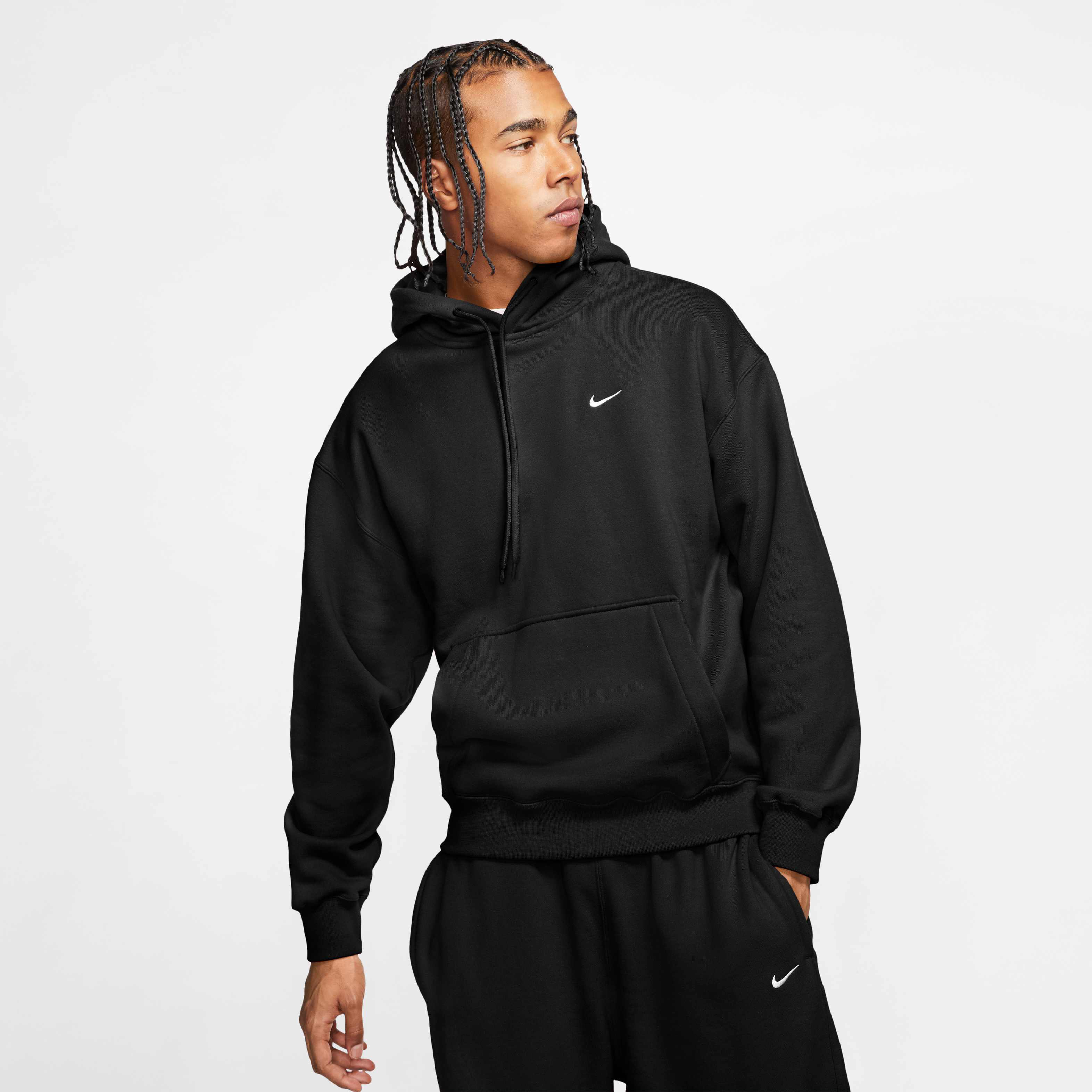 Buy Nike Solo Swoosh Men's Fleece Hoodie - Black/White @ Nike Qatar