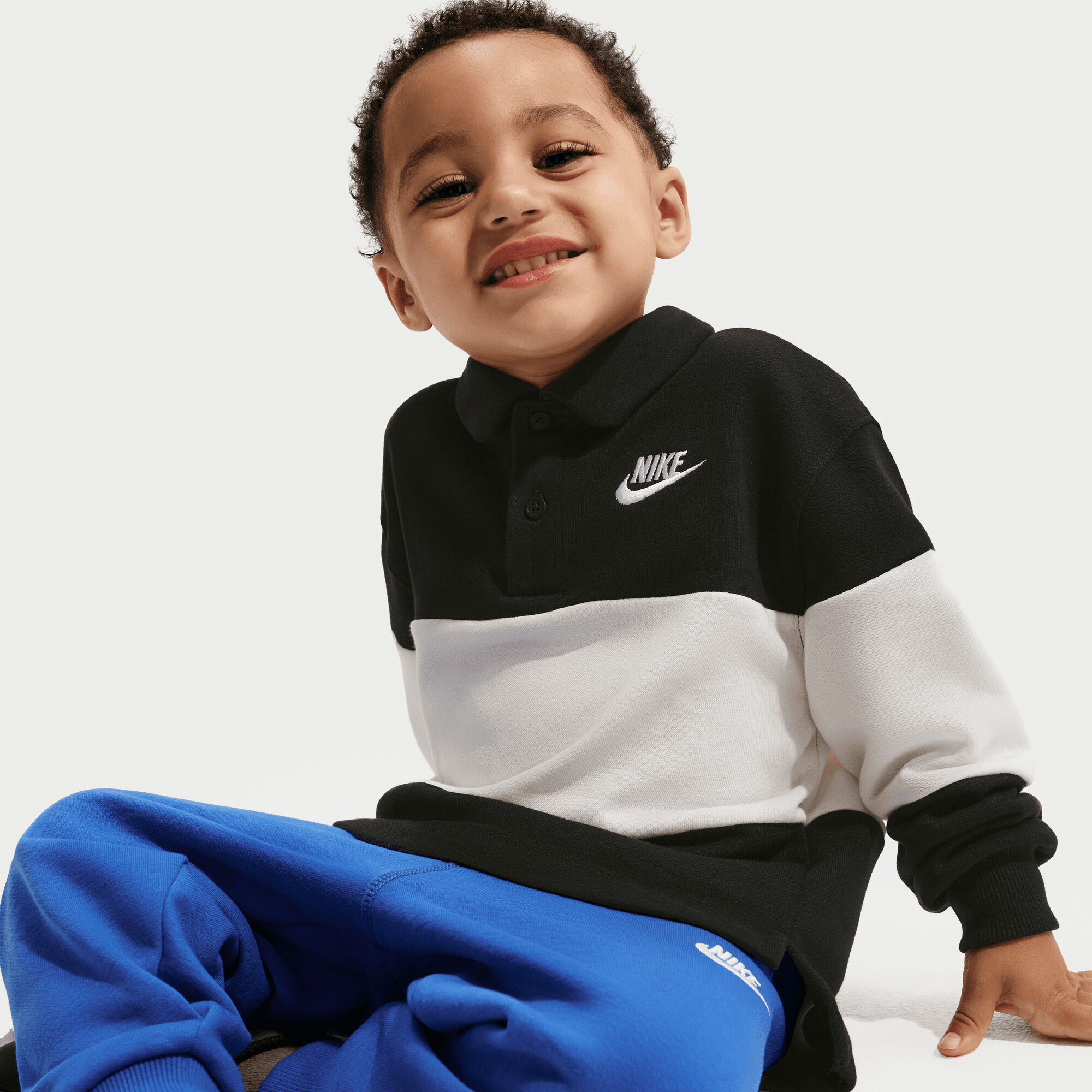 Buy Nike Club Toddler French Terry Long-Sleeve Rugby Polo - Black ...