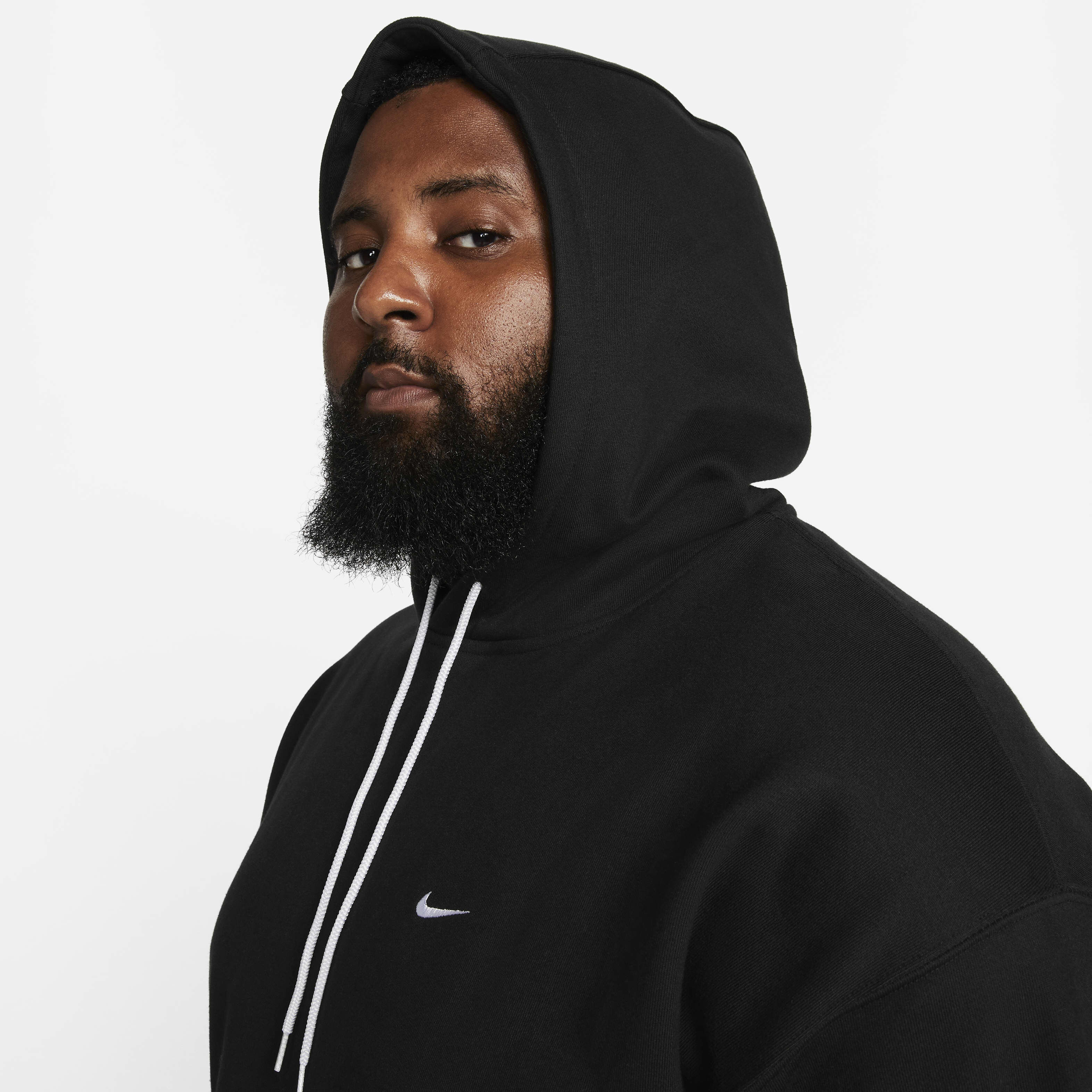 Buy Nike Solo Swoosh Men's Fleece Hoodie - Black/White @ Nike Qatar