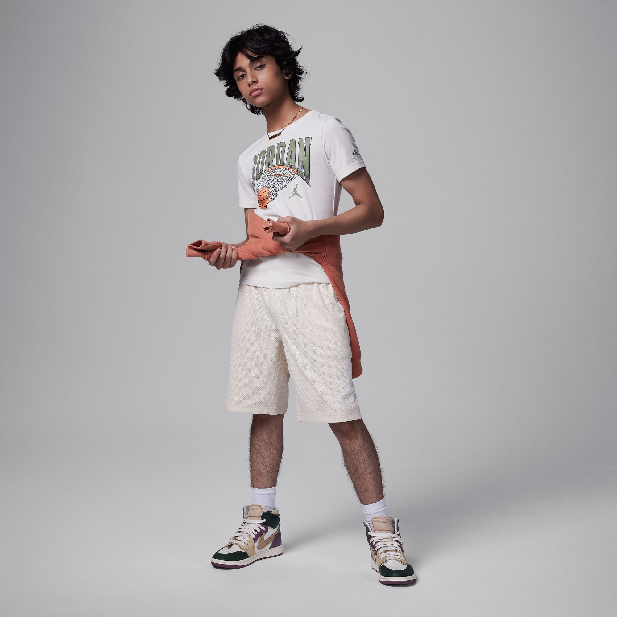 Buy Jordan MJ Essentials Baseline Big Kids' Dri-FIT Shorts - Brown ...