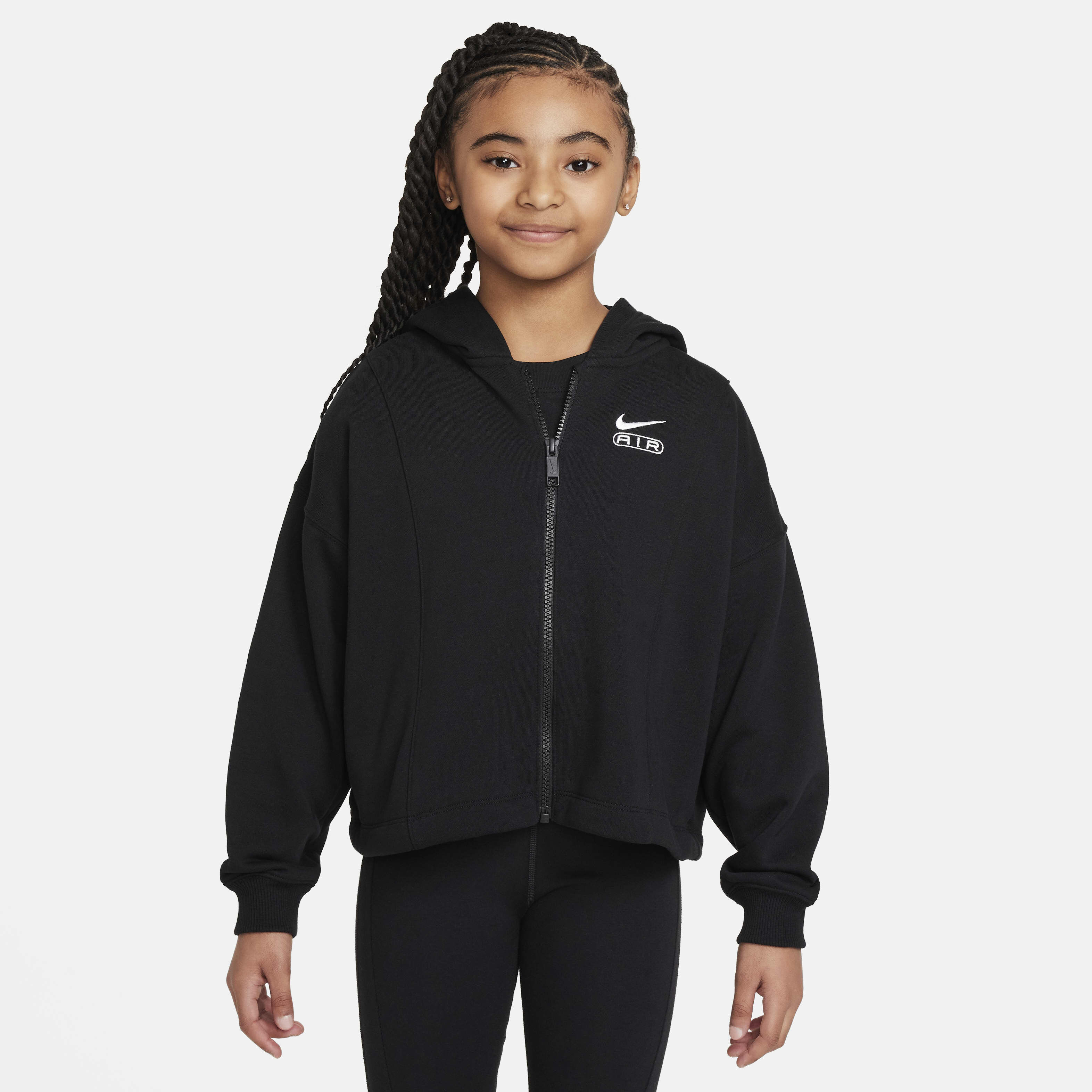 Buy Nike Air Girls' French Terry Full-Zip Hoodie | Nike Qatar Official